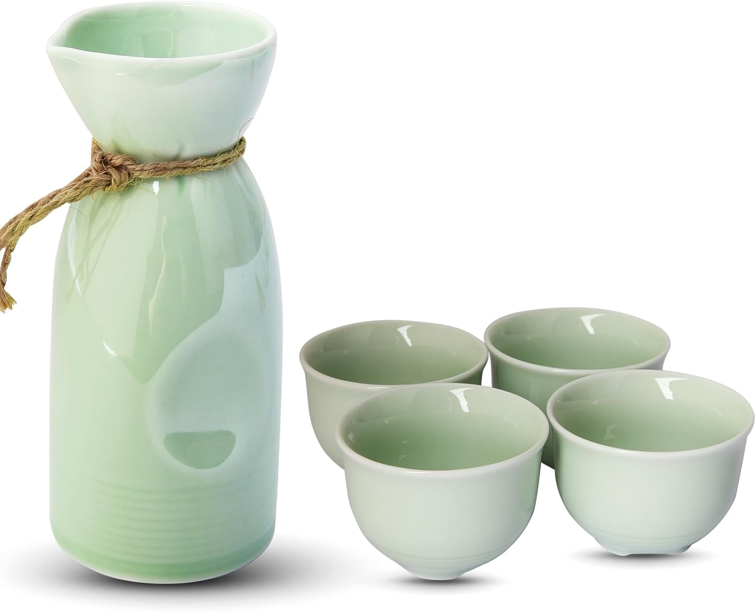 Amazon.com | LATTOOK Sake Set, 5 Pieces Sake Set with Bamboo Cup Clip ...