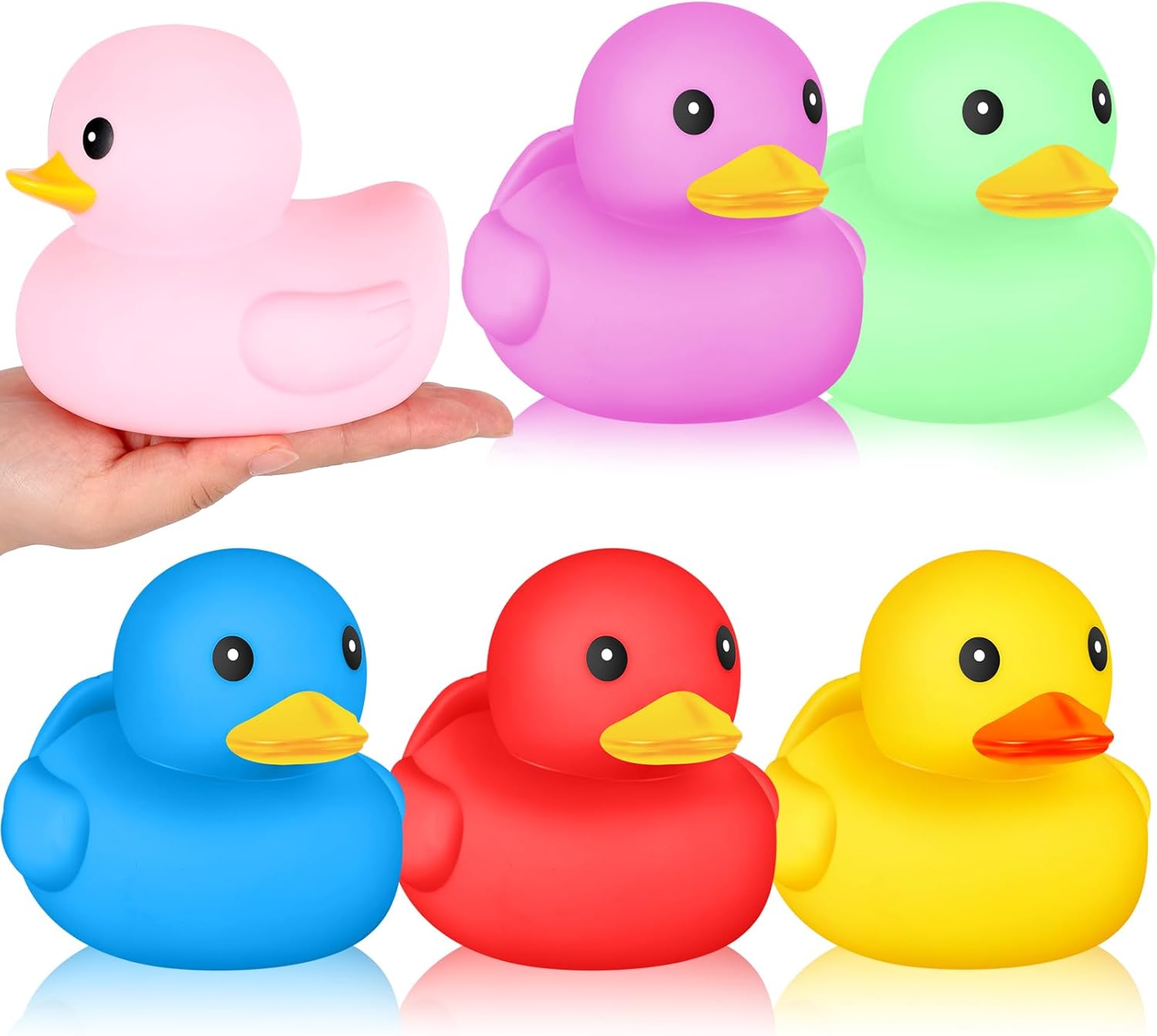 Deekin 6 Pcs Multicolor Rubber Duck Assortment Toy Duckies Bulk Squeak ...