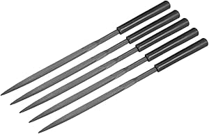Sourcingmap 5Pcs Second Cut Steel Triangular Needle File with Plastic ...