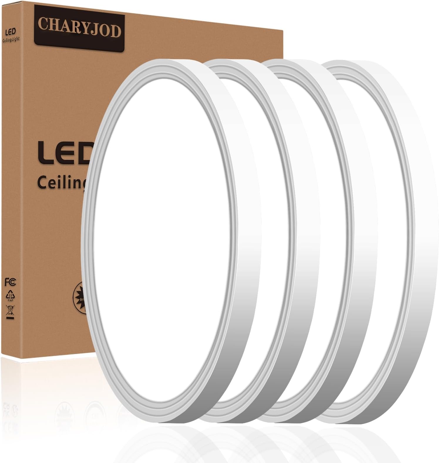 CHARYJOD 4Pack LED Flush Mount Ceiling Light, 9inch Low Profile LED ...