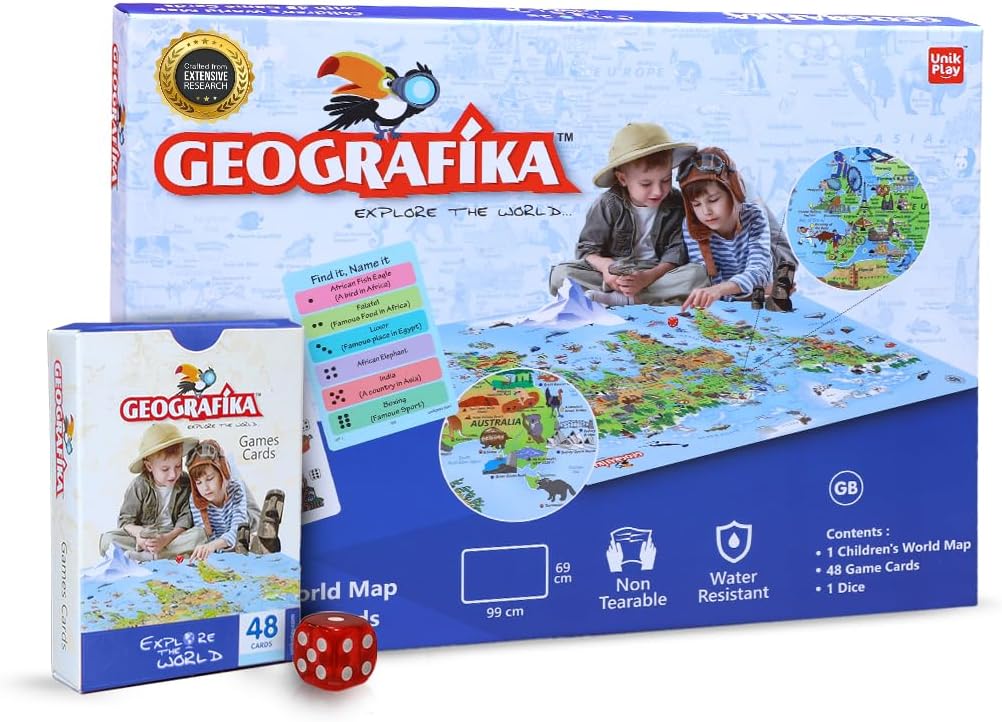 Amazon.com: Unikplay Geografika World Map Game - Game Night, Engaging ...