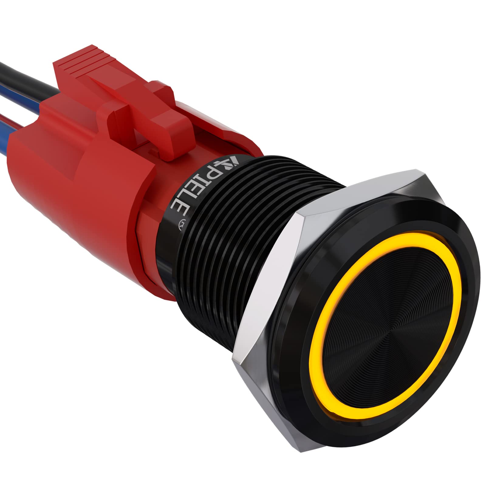 Snapklik.com : APIELE 10 Amp 19mm Latching Push Button Switch 12V SPST ...