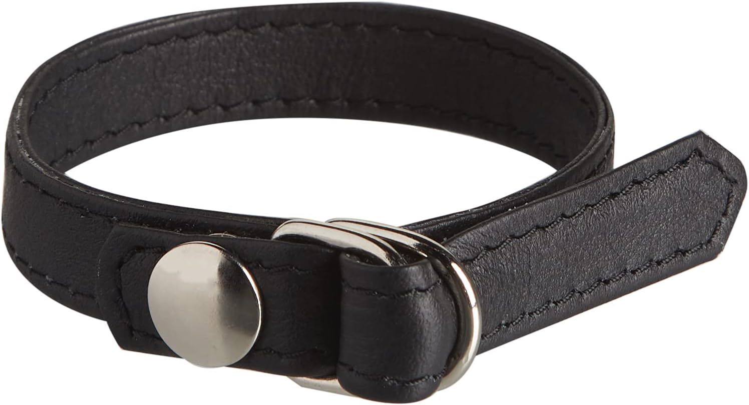 M2M Cock Ring Leather D-Ring with Snap Release, Black : Amazon.co.uk ...