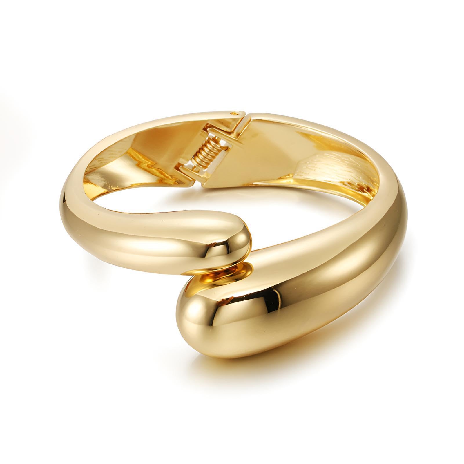 Amazon.com: TONLUYAX Gold Chunky Cuff Bangle for Women Minimalist ...