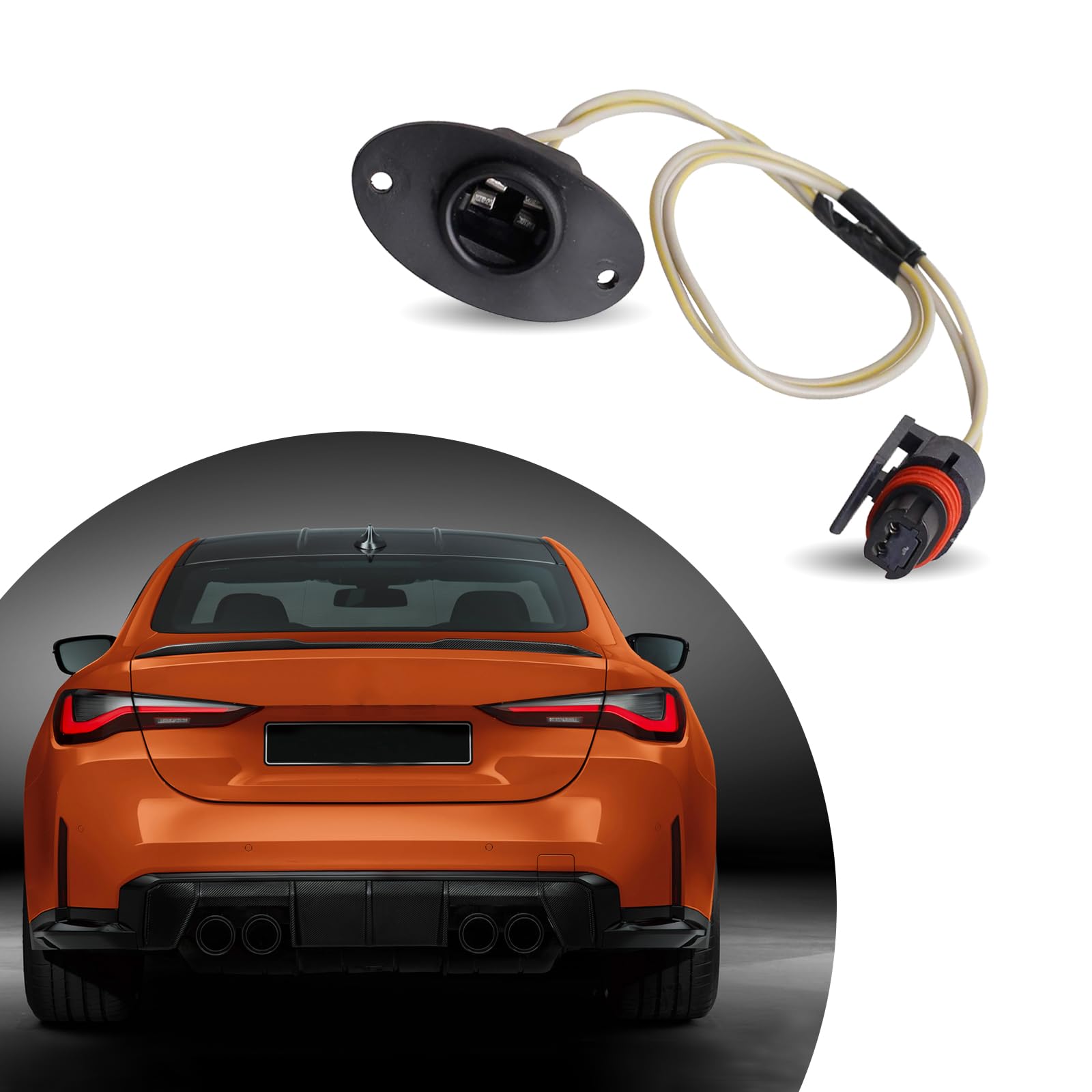 Snapklik.com : Yumfugu Pack-2 License Plate Light Socket Harness, Rear ...