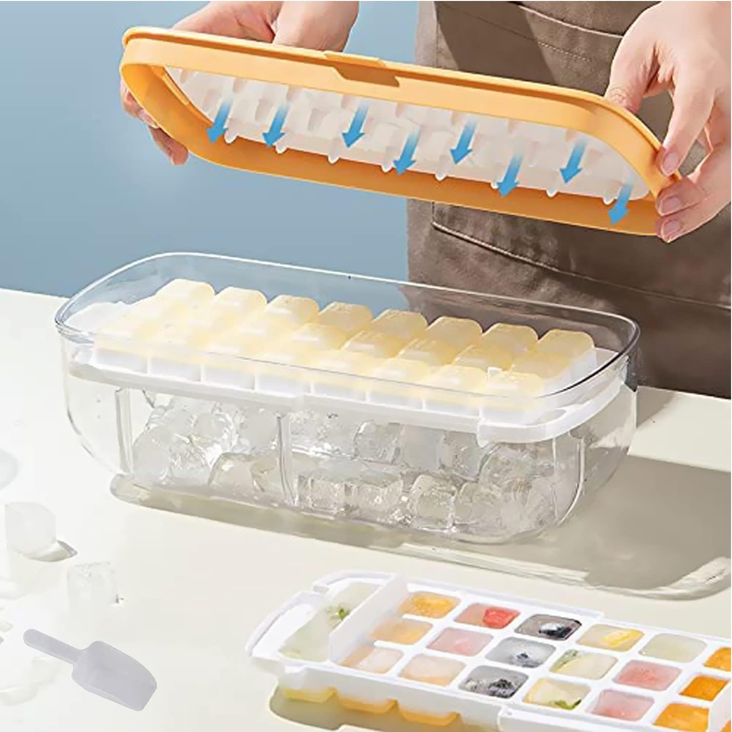Amazon.com: Ice Cube Tray Silicone Pressed Type Ice Cube Maker,Ice ...
