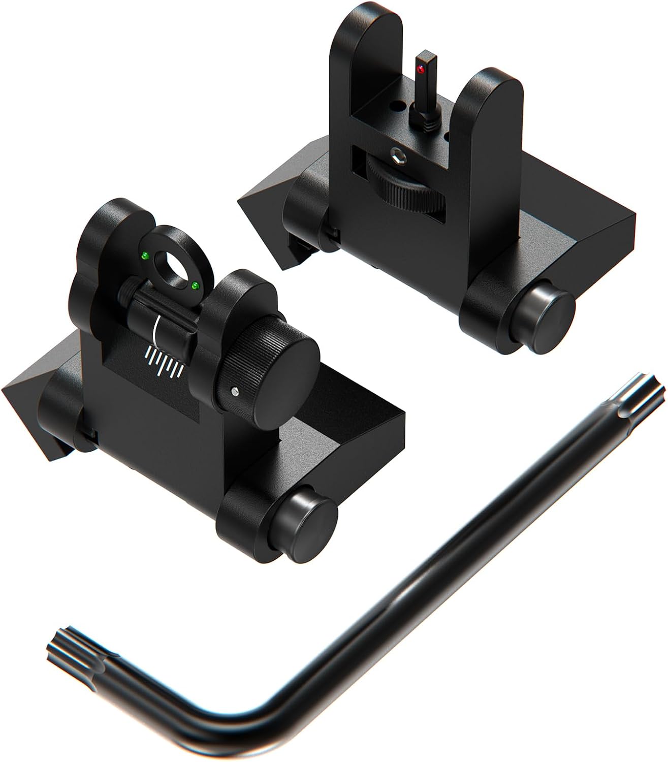 Feyachi 45 Degree Offset Iron Scopes Flip Up Fiber Optics BUIS Rapid ...