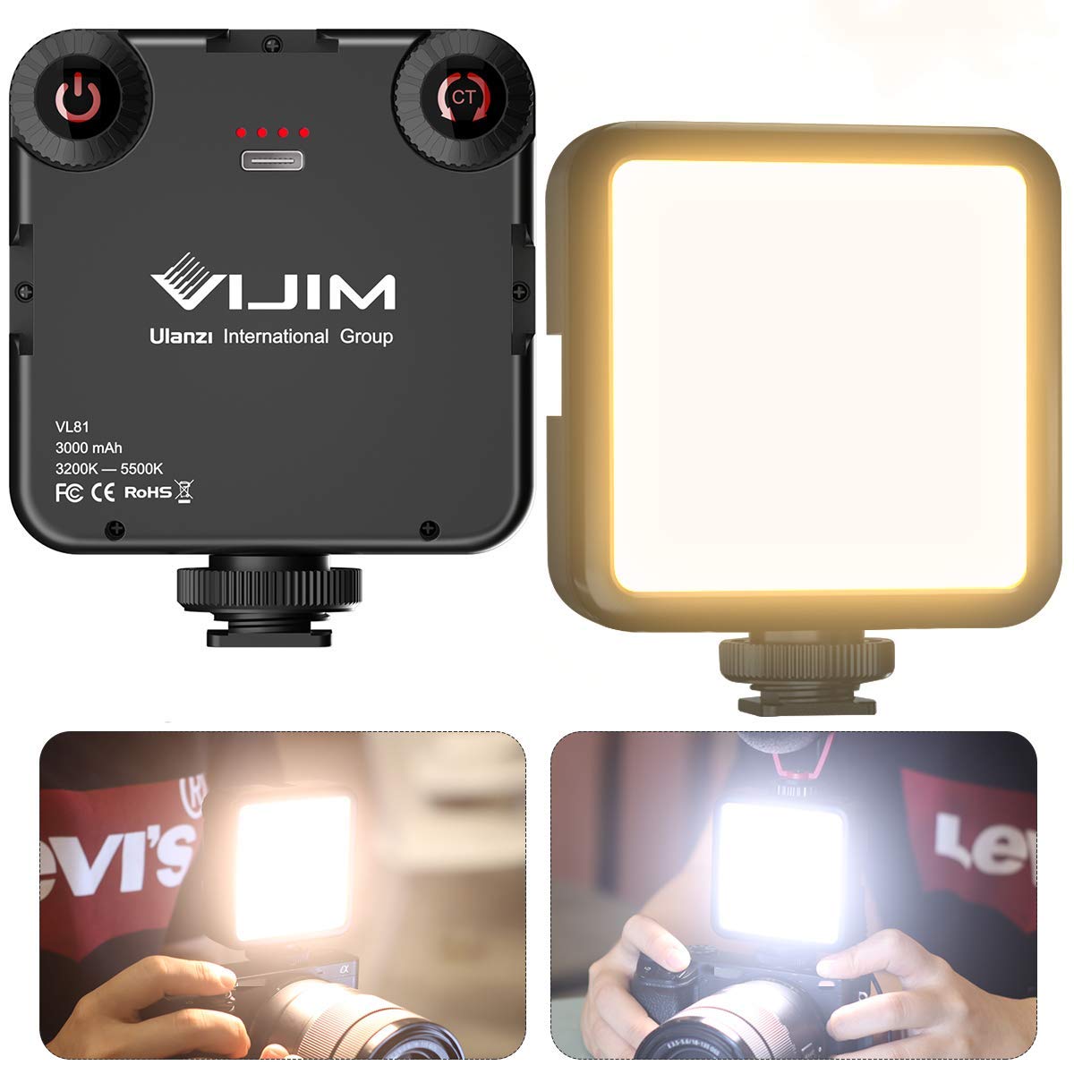 VIJIM VL81 LED On Camera Video Light w Softbox,Mini Rechargeable ...