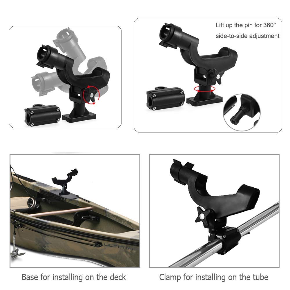 Buy JSHANMEI Adjustable Fishing Boat Rods Holder 360 Degree Fishing ...