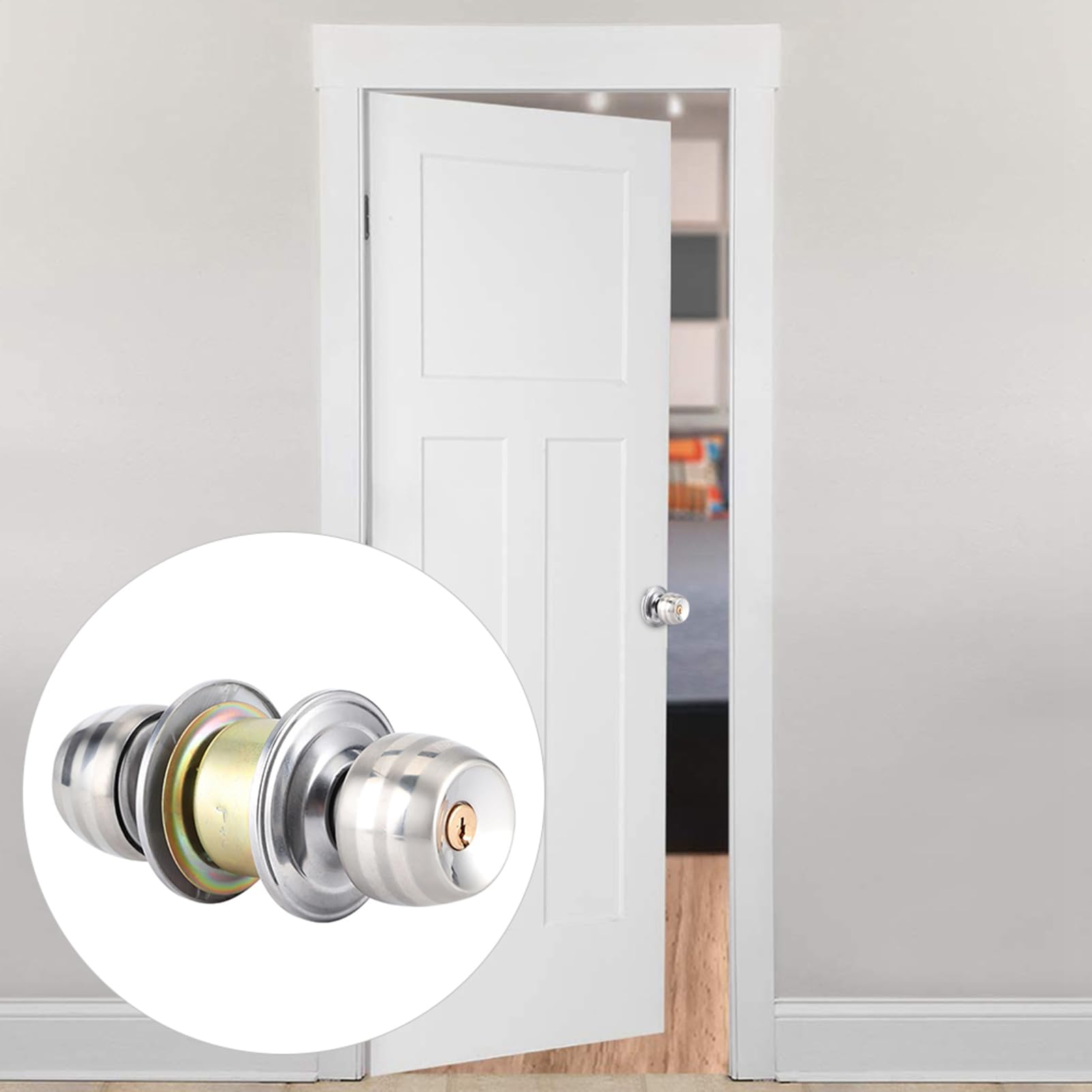 Stainless Steel Door Lock, Silent and Quiet Household Door Knob with ...