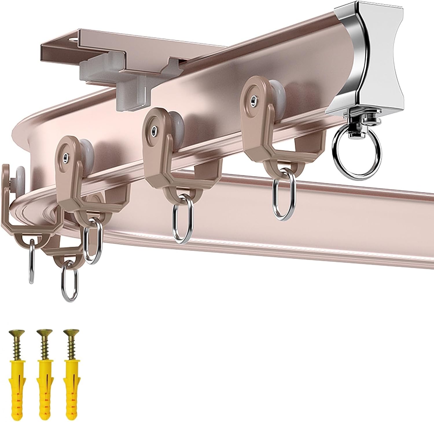 Amazon.com: Flexible Ceiling Curtain Track, Curved Curtain Rail With ...