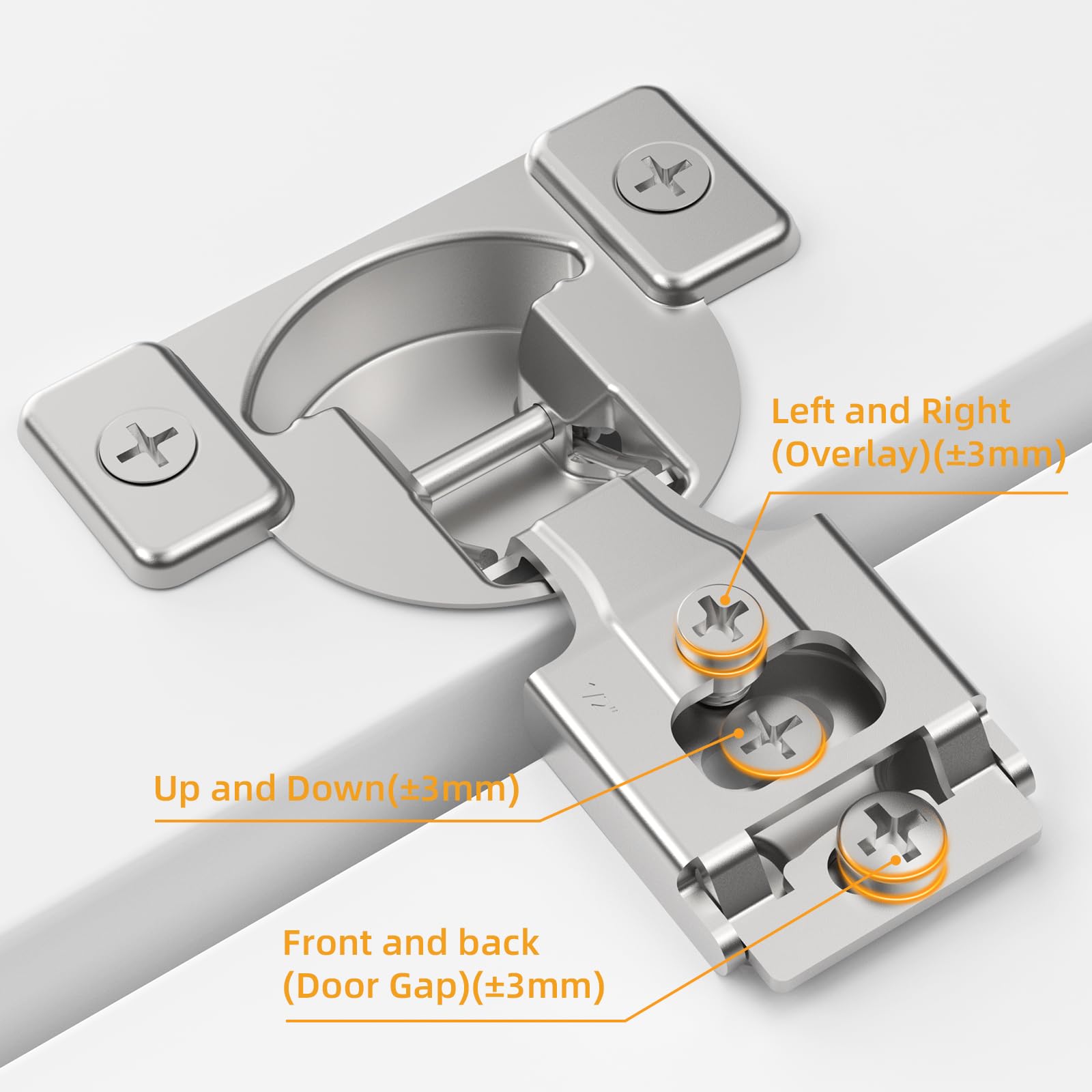 Snapklik.com : Non-Slow Close Regular Hinges, 1/2" Overlay Standard ...