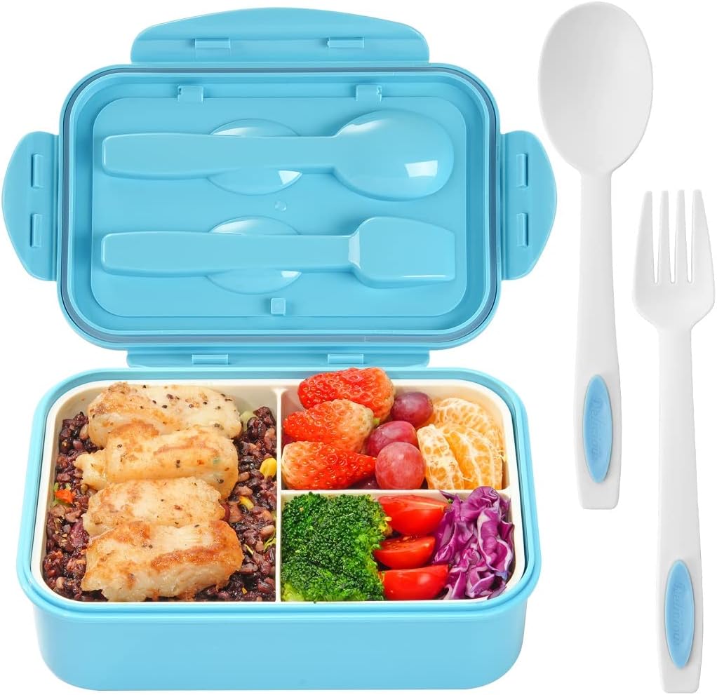 Amazon.com: ASYH Bento Box Kids Upgraded 3 Compartment Lunch Box with ...