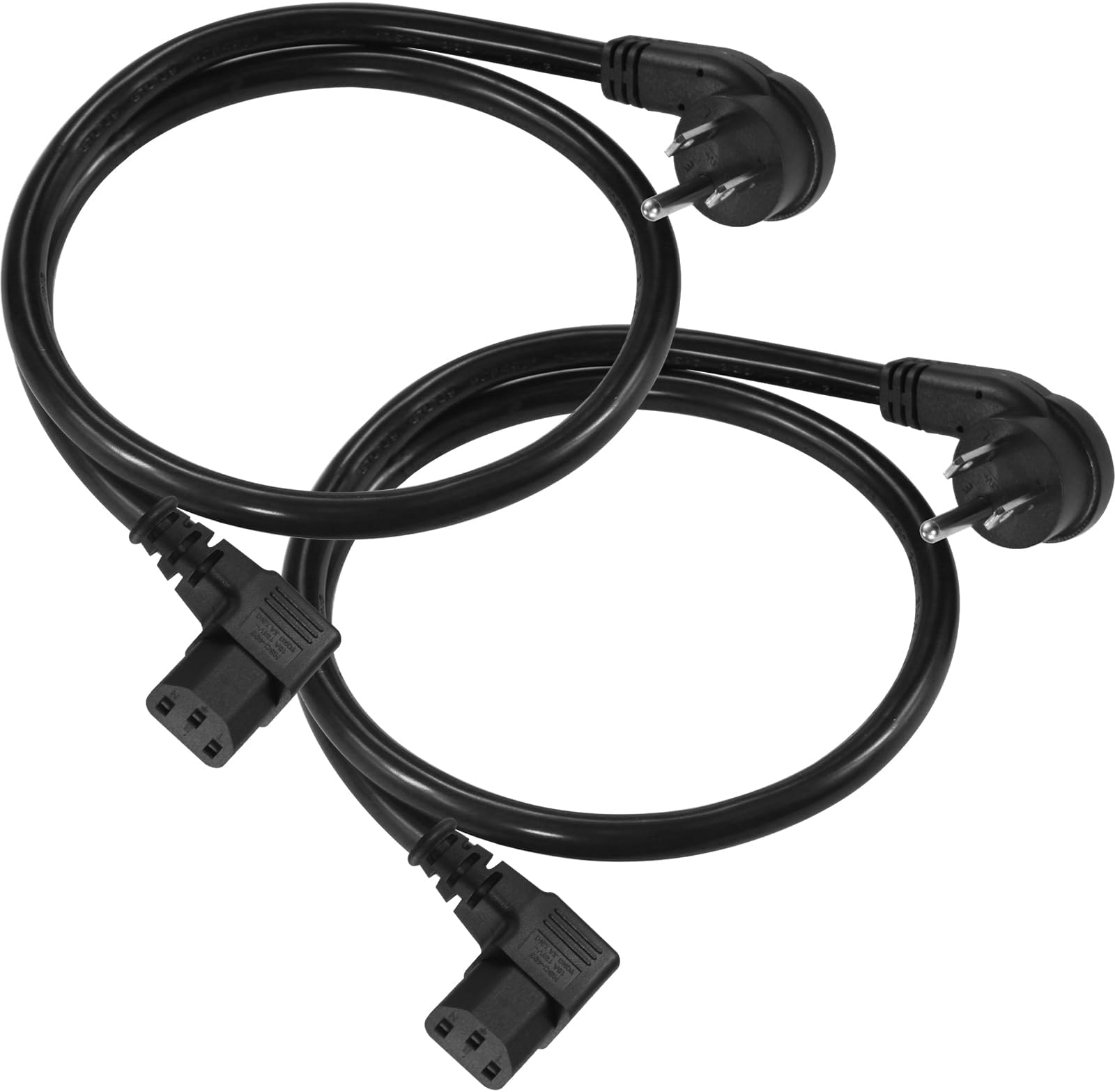Amazon.com: [2PACK] 2FT 90 Degree Replacement Computer Monitor Power ...