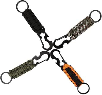 Amazon.com: NUNPUFF 4 Pcs Keychain Survival Military Lanyard Keychain ...