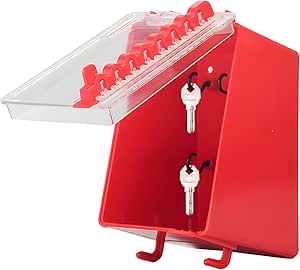Safety Lockout Box Red Padlock Box Wall-Mounted Removable Lock Storage ...