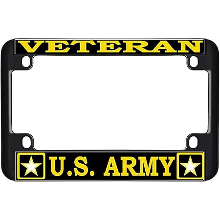 Amazon.com: Sign Destination Metal Bike License Plate Frame Veteran U.S ...
