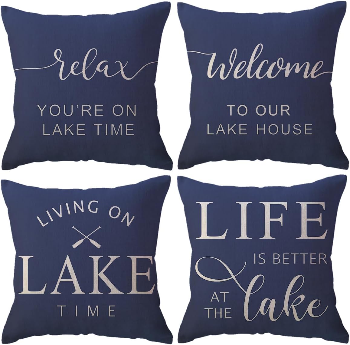 Amazon.com: Welcome to The Lake Throw Pillow Case, 18 x 18 Inch Set of ...