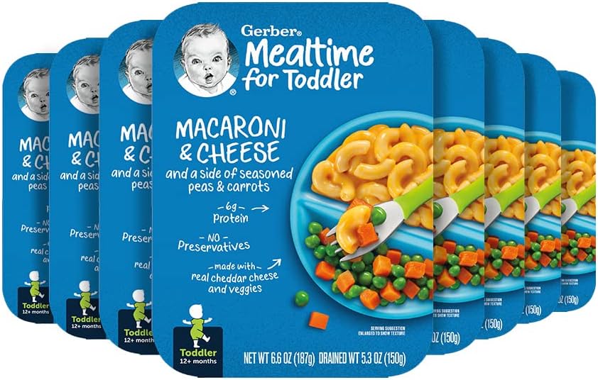Amazon.com: Gerber Mealtime for Toddler Macaroni & Cheese with Side of ...