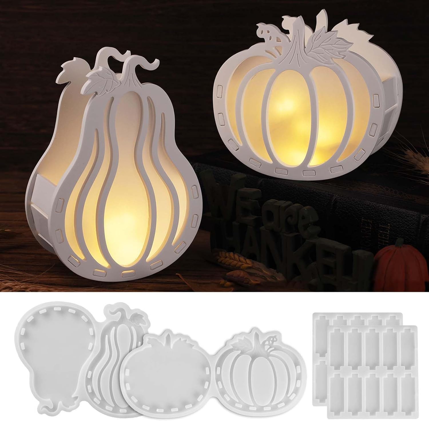 EPODA Silikonform Herbst Halloween Gießform, 3D Kürbis Gipsform Silikon ...