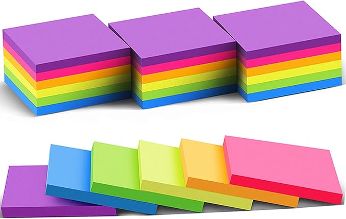 Amazon.com : (24 Pack) Sticky Notes 3x3 in Post Bright Stickies ...