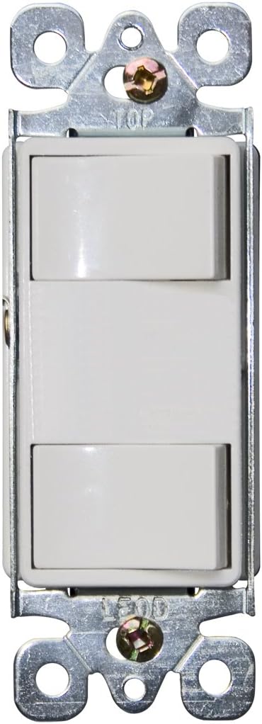 Decorative Stack 2 Switches 15A White (Pack of 10) - Electrical ...