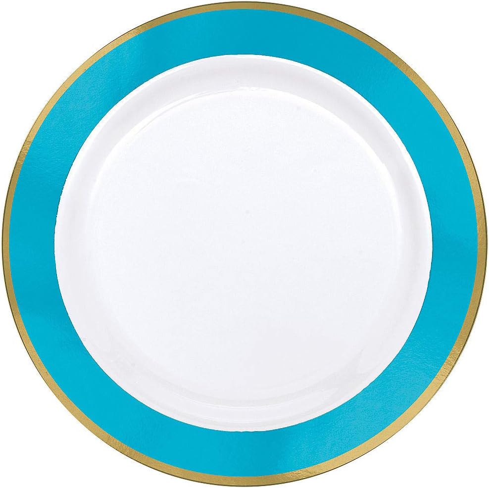 Amazon.com: Amscan Premium Plastic Round Party-Plates, 10 1/4 inches ...