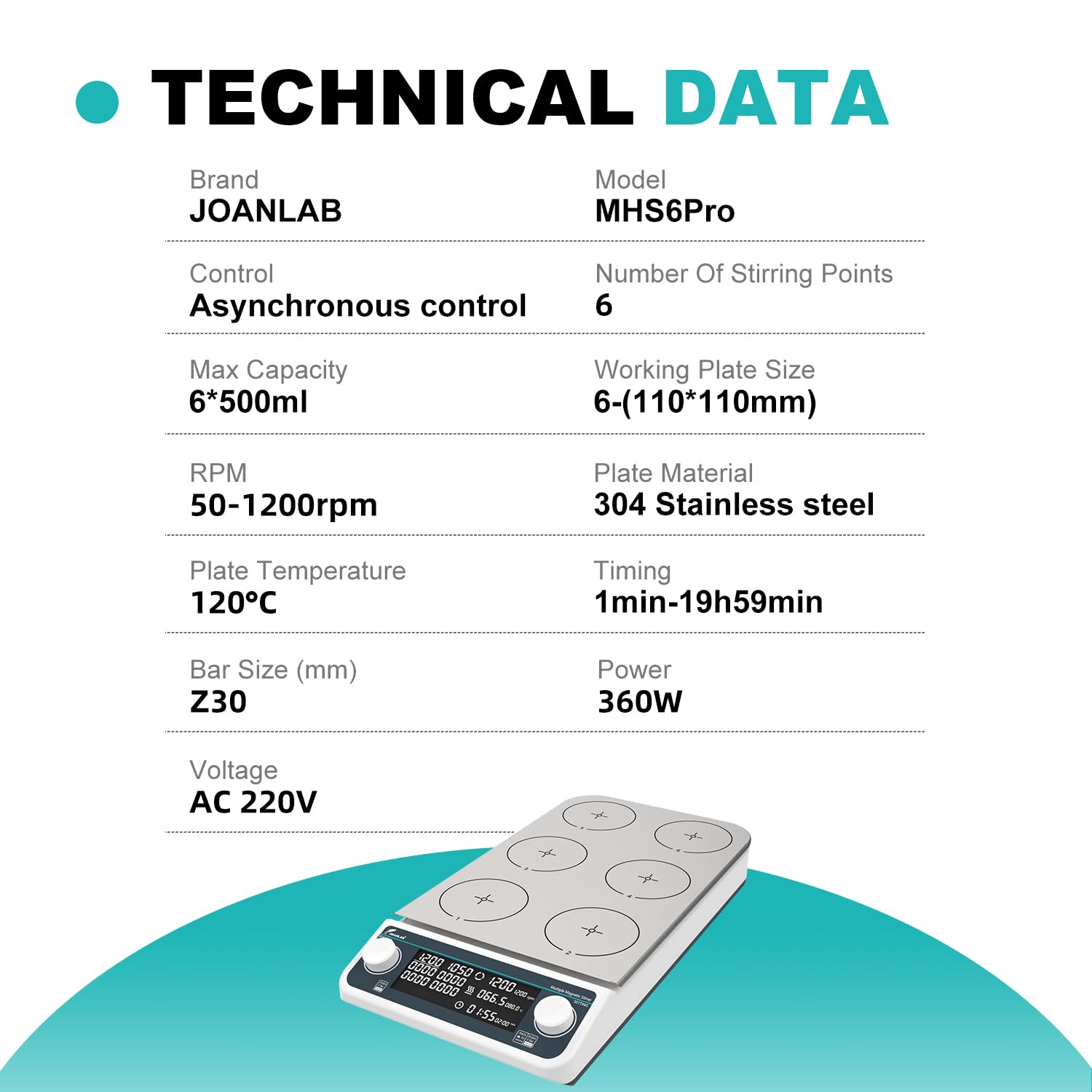 Snapklik.com : JOANLAB Magnetic Stirrer Hot Plate 6 Multi Position ...