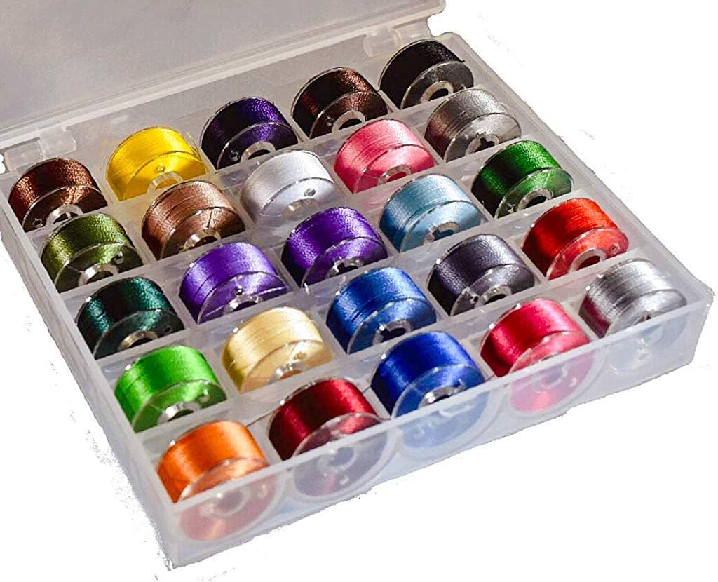 Amazon.com: PeavyTailor 25 Pcs/Colors Prewound Embroidery Bobbins ...