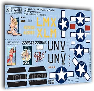 Amazon.com: Kits World KW148202 1/48 Decal for Razorback P 47s of The ...