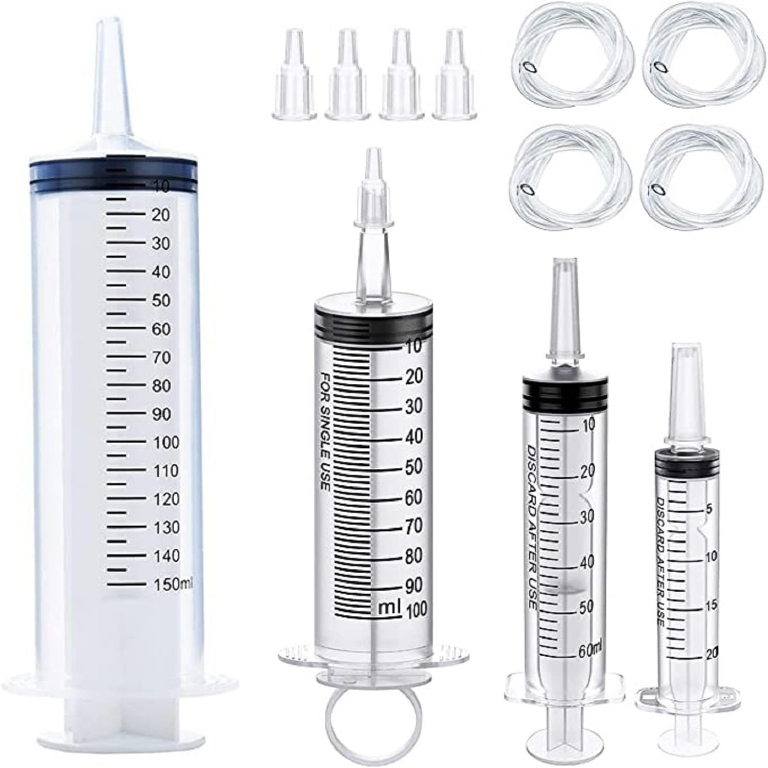 Amazon.com: 4 PCS Plastic Syringe Sterile Sampler Alkali Resistant ...