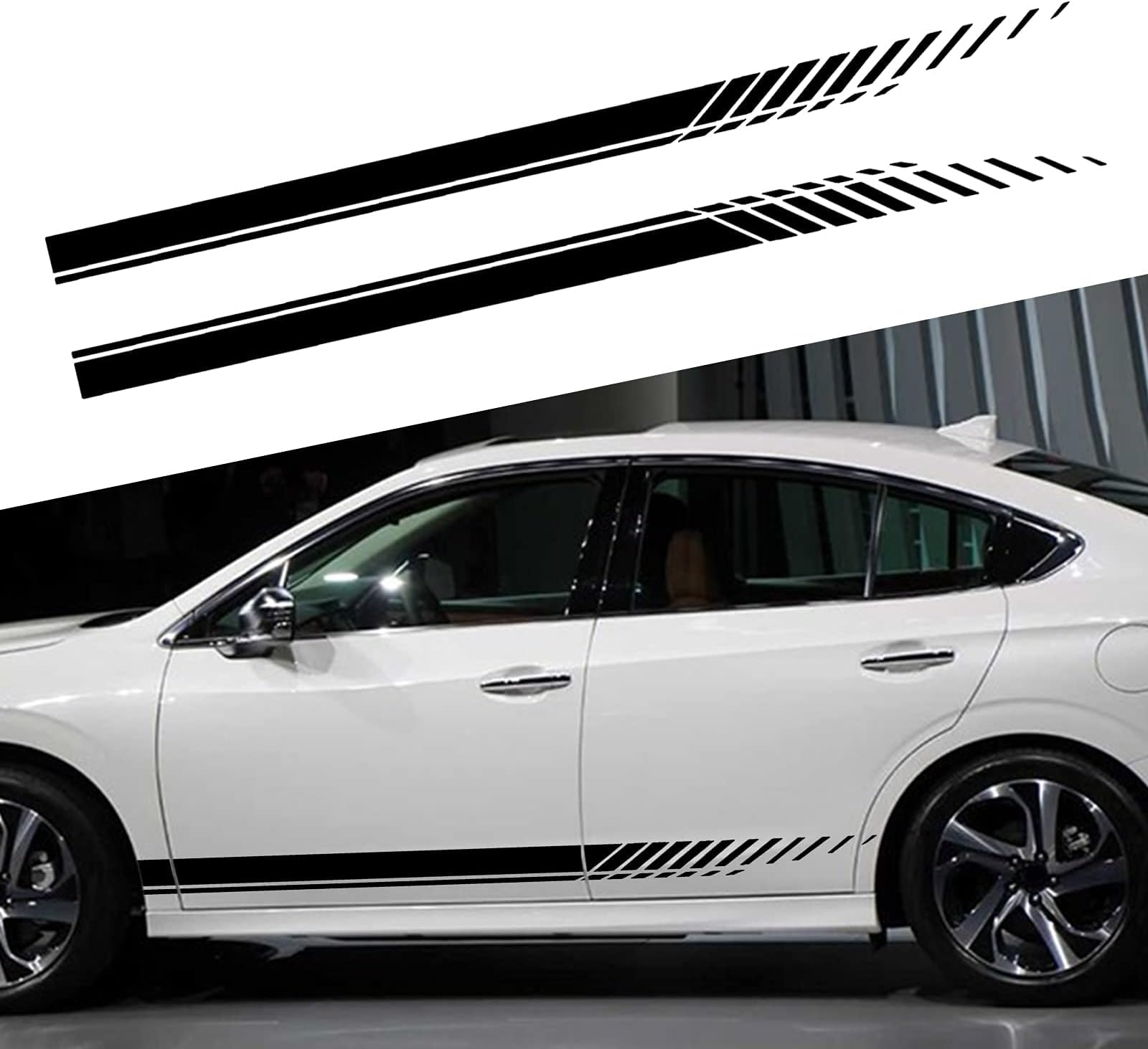 Amazon.com - HUWANDE Racing Side Stripe Stickers for Car,Vinyl Car Hood ...