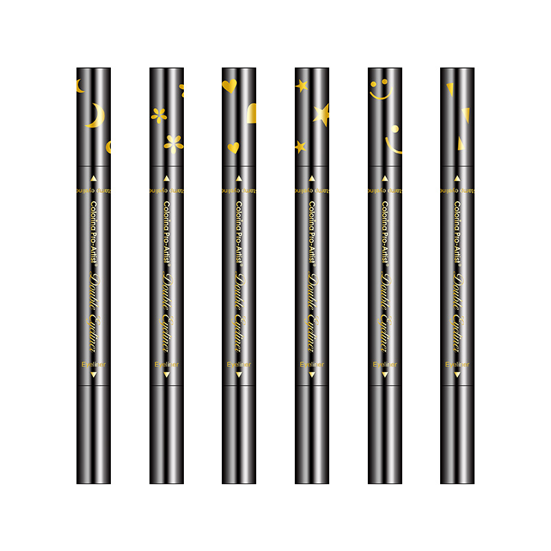Watch 6 Packs Double Liquid Headed Black Eyeliner Stamp Pen on Amazon Live