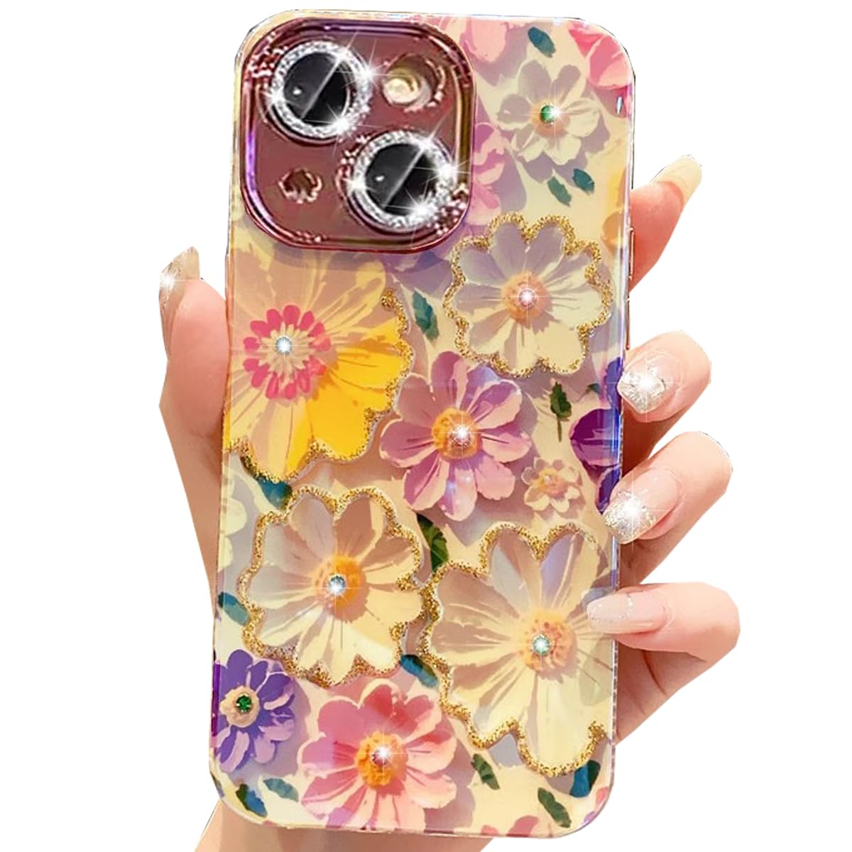 Amazon.com: Changjia Floral Case for iPhone 15 Plus,Cute Colorful Retro ...