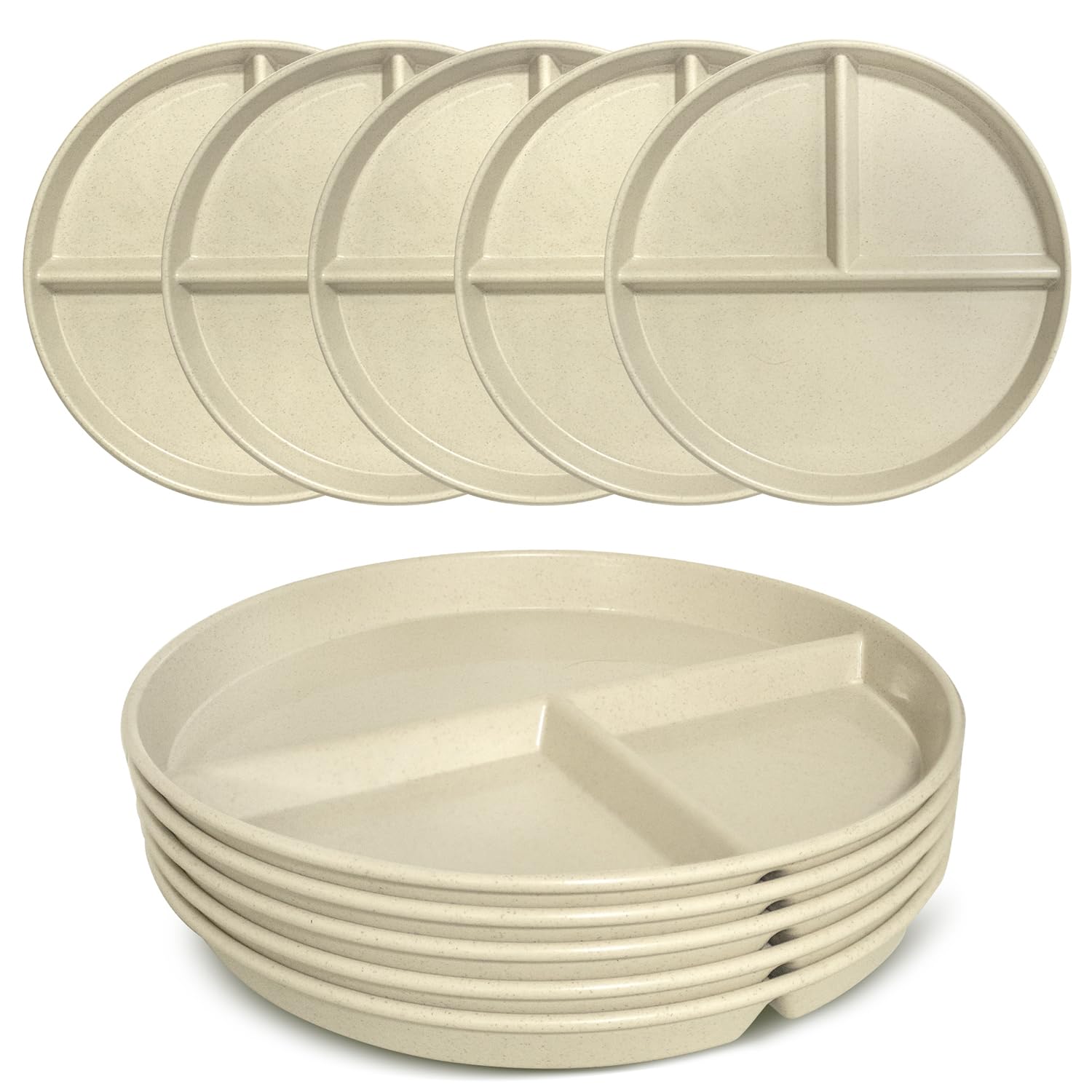Amazon.com | DYB DONGYONGBAO Unbreakable Divided Plates 9Inch 5PS ...