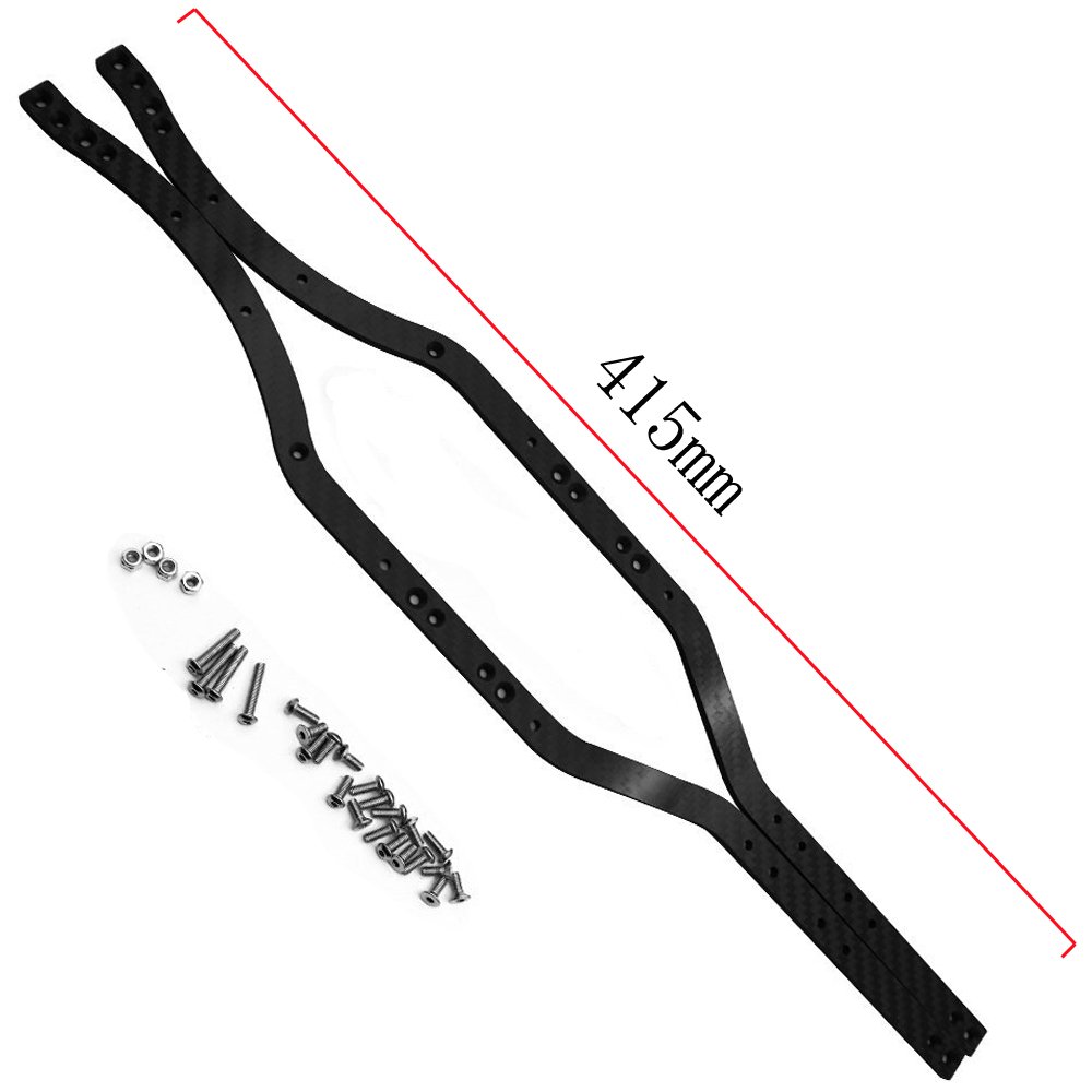 Buy Que-T Carbon Fiber Chassis Frame Rail Set for 1/10 Axial SCX10 RC ...