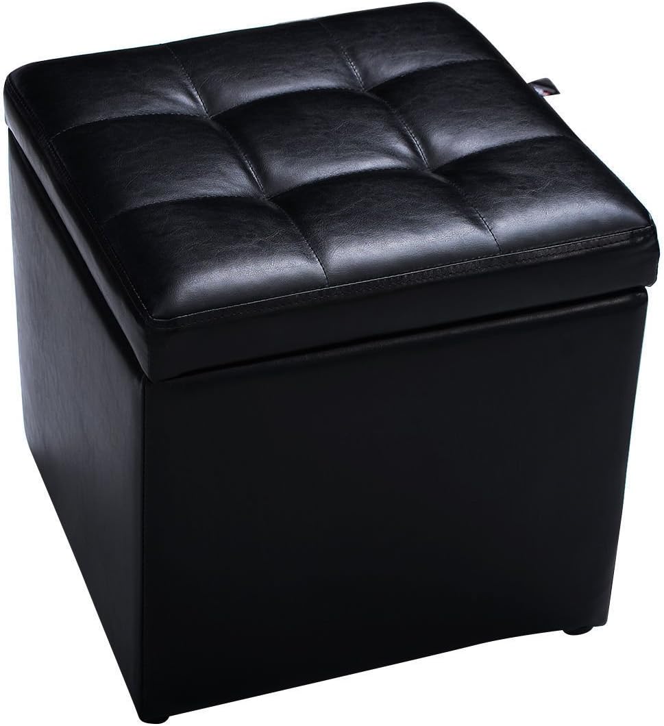 Amazon.com: New Cube Ottoman Pouffe Storage Box Lounge Seat Footstools ...