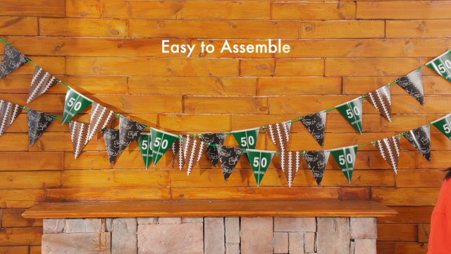 Superbowl Football Party Decorations 5 Pack Football Pennant Banner - 7 ...