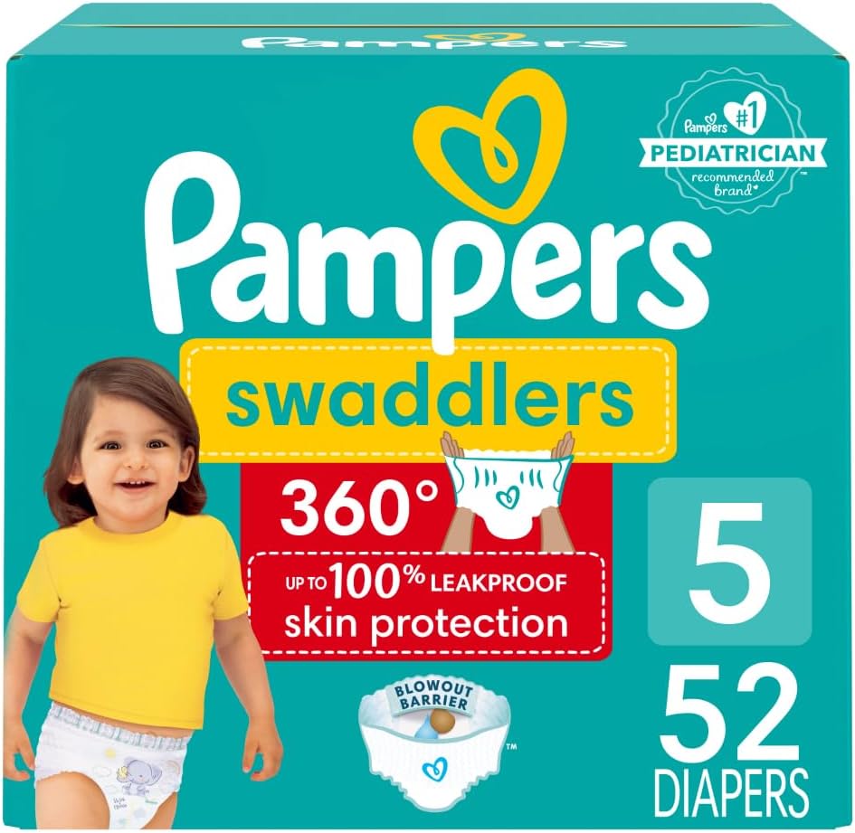 Amazon.com: Diapers Size 5, 24 Count - Pampers Baby Dry Disposable Baby ...