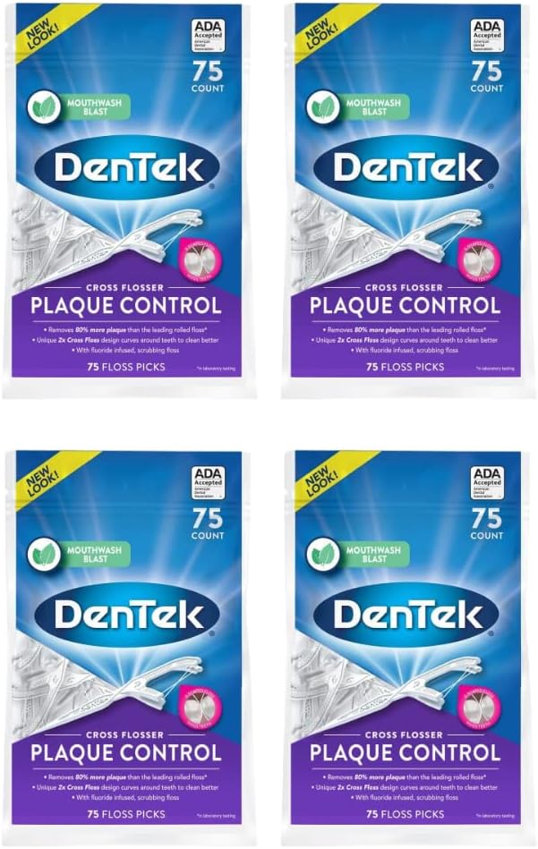 Amazon.com: DenTek Cross Flosser Plaque Control Floss Picks, X-Shaped ...