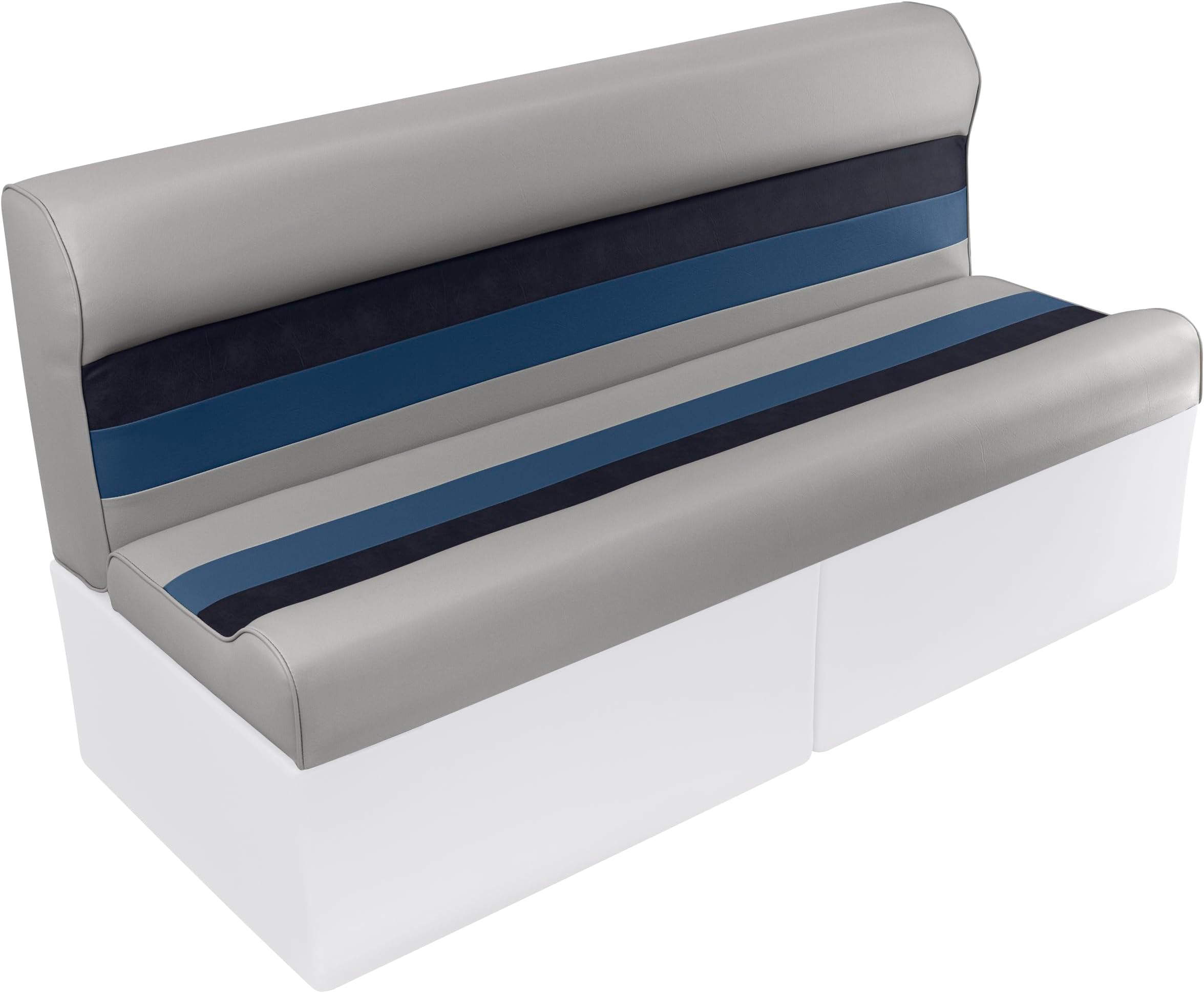 Amazon.com : DeckMate 55" Premium Pontoon Boat Seat Bench - White, Blue ...
