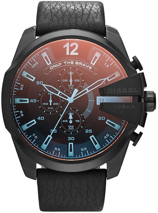 Buy Diesel Leather Master Chief Analog Black Over Sized Dial Men Watch ...