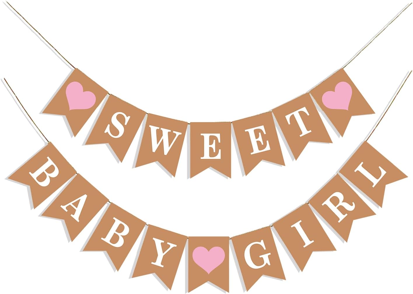 Amazon.com: Sweet Baby Girl Banner Rustic Baby Girl Shower Decor - Pink ...