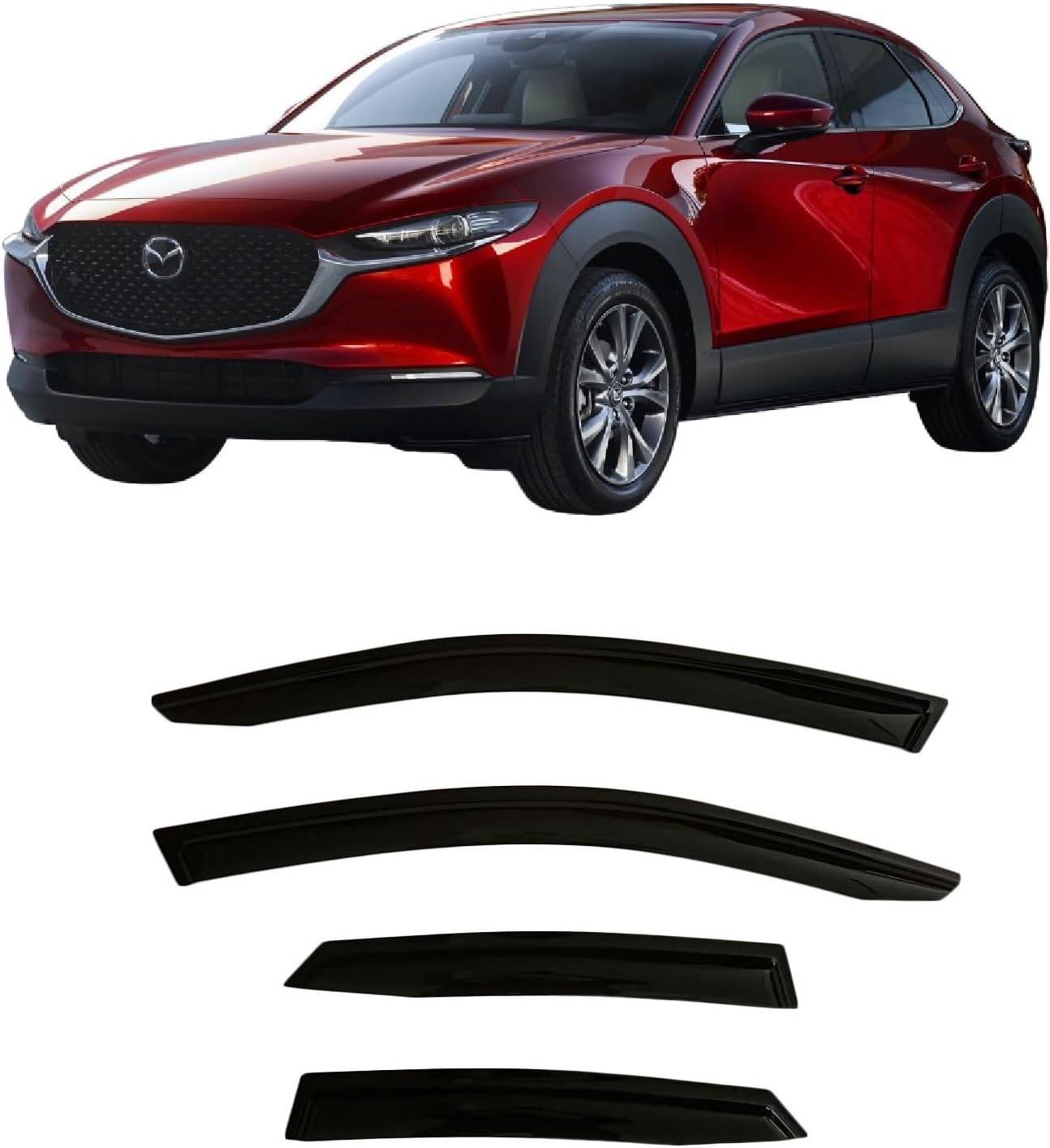 Amazon.com: 2020-2025 Tape-On Side Window Visor Deflectors Rain Guards ...