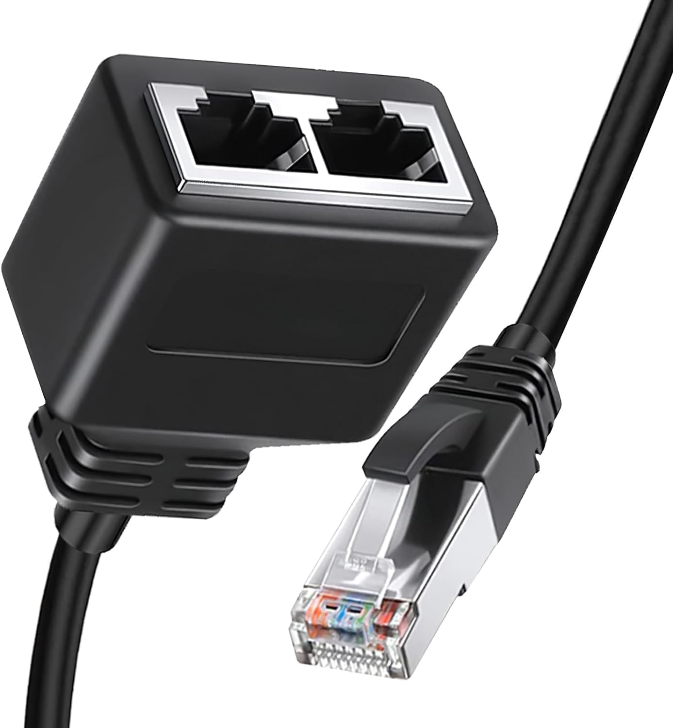 Ethernet Cable Splitter RJ45, Male to 2 Female LAN Network Adapter ...