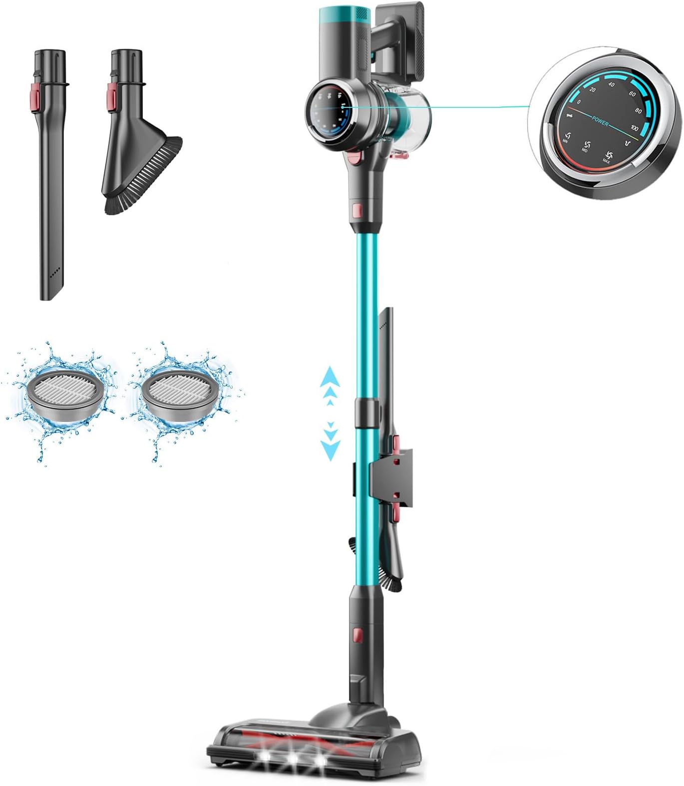 Amazon.com - Cordless Vacuum Cleaner, 550W 45KPA 60 Mins Runtime Self ...