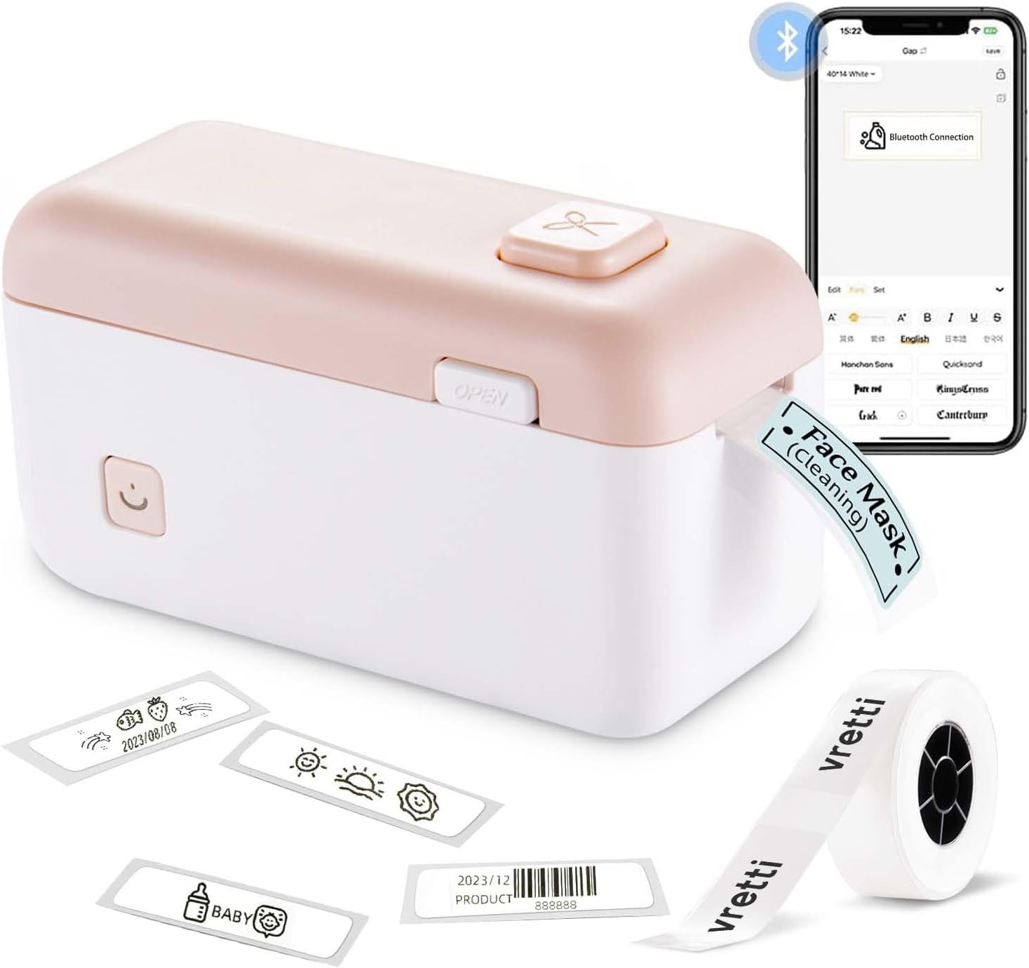 Amazon.com : Makeid Label Maker Machine with Tape, Bluetooth ...