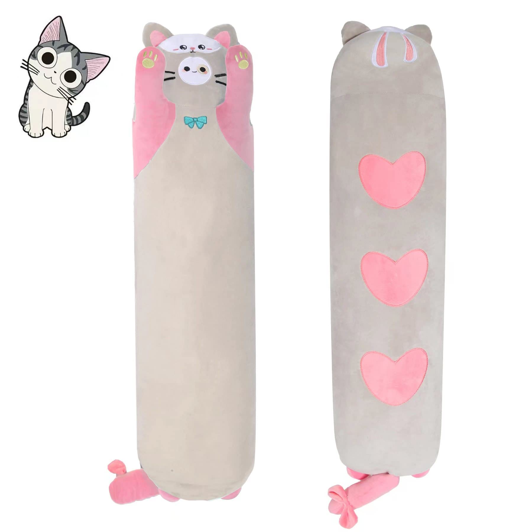 Luminar bowo Long Cat Plush Kawaii Body Pillow? 35.4” Soft PP Cotton ...