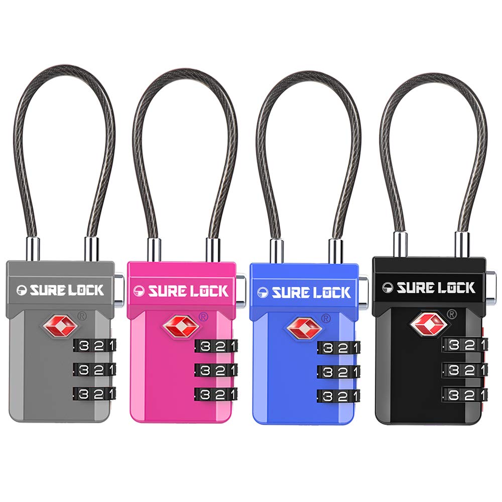 Snapklik.com : SURE LOCK TSA Approved Luggage Locks, Open Alert, Easy ...