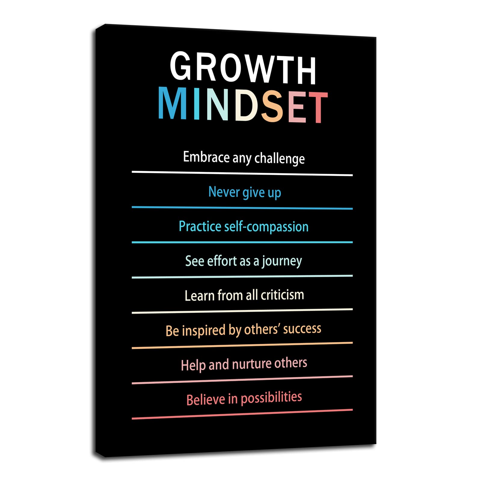 Amazon.com: Inspirational Wall Art Growth Mindset Motivational Life ...